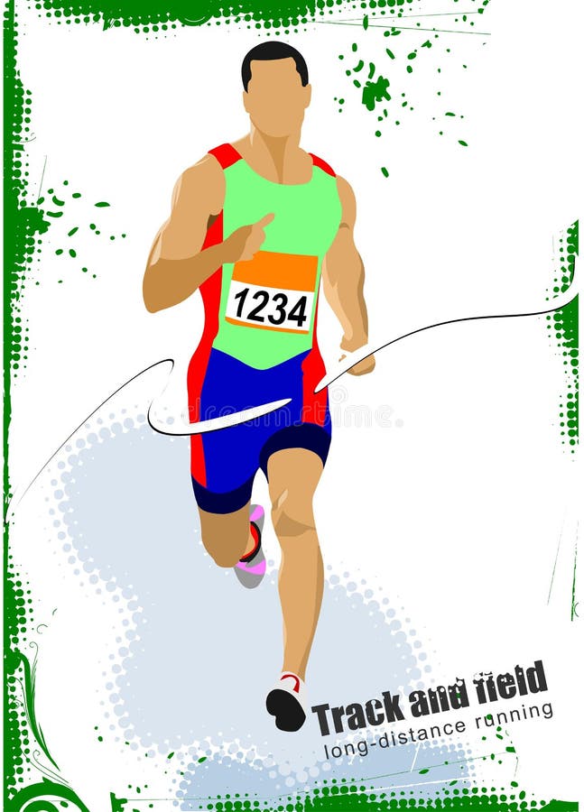 Long-distance Runner. Poster Stock Vector - Illustration of track ...