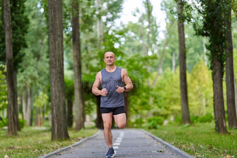Long Distance Runner Training in the Park Stock Photo - Image of active ...