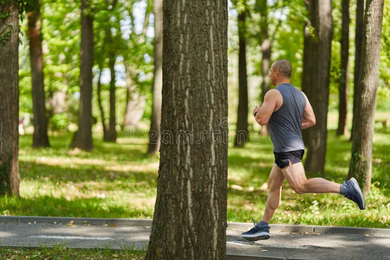 Long Distance Runner Training in the Park Stock Image - Image of park ...