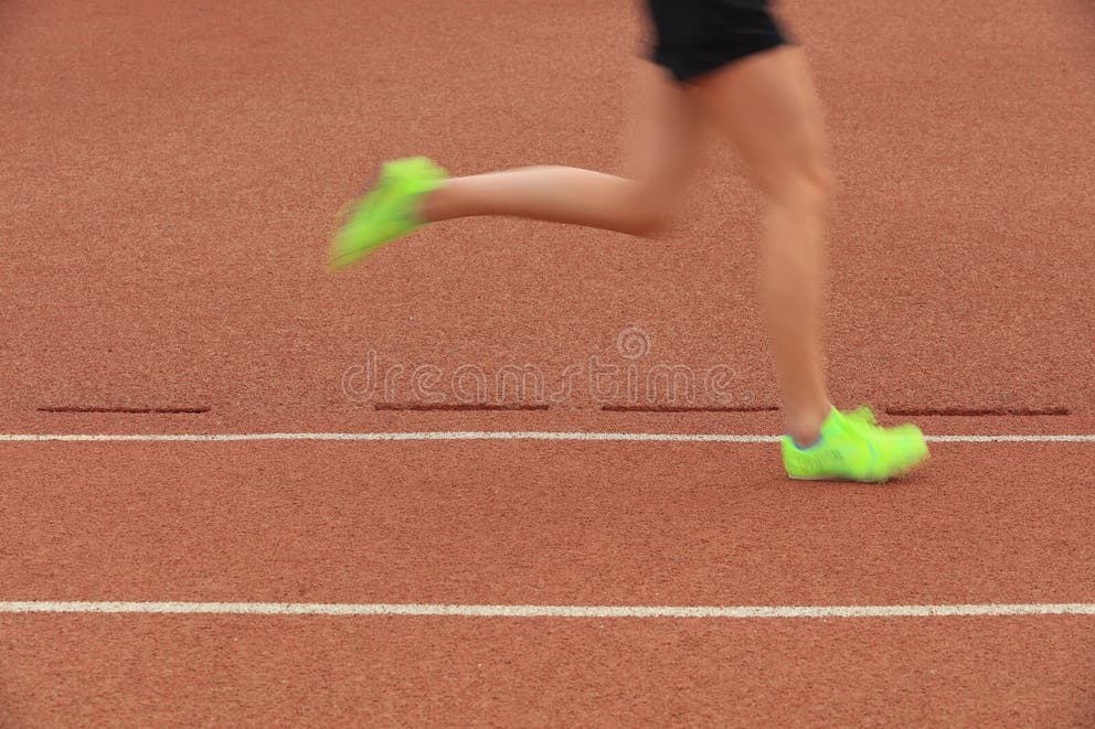 Long Distance Runners are Running on the Track Stock Photo - Image of ...