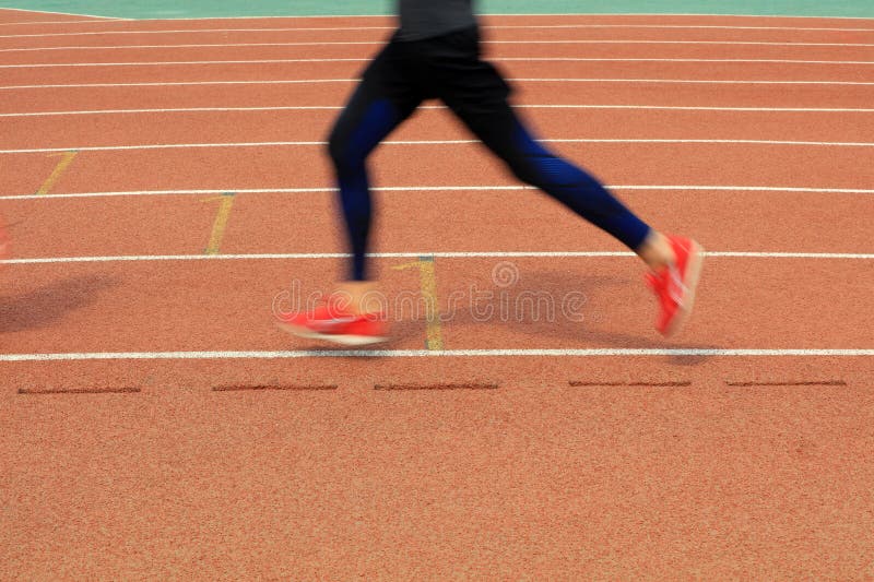 Long Distance Runners are Running on the Track Stock Image - Image of ...