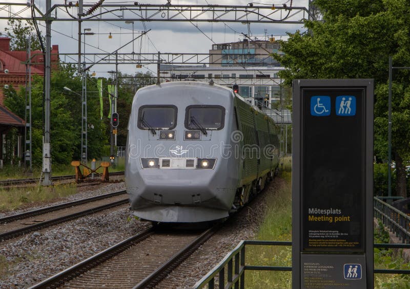 Long Distance Train in Linkoping Sweden Editorial Image - Image of ...