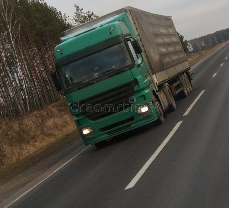 Long-distance trucker stock photo. Image of trailer, basket - 48025324