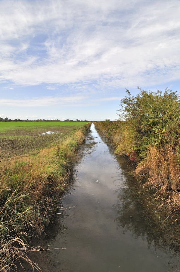 Long Ditch in the Farm Field Stock Photo - Image of white, fall: 27956152