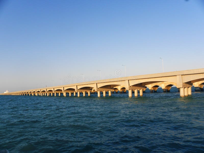 Long Dock of Big Arches in the Port of Progreso, Yucatan Stock Image ...