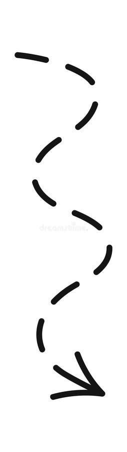 Long Dotted Arrow Pointing Down Stock Vector - Illustration of dotted ...