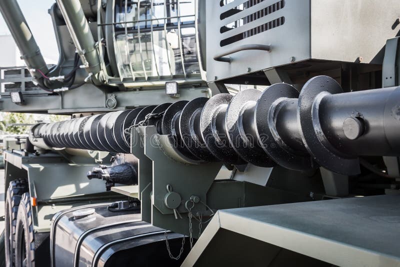 Long Drill for Construction Work Fixed on the Side Stock Image - Image ...