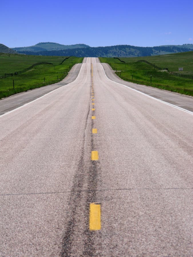 Long Empty American West Country Road and Hills Stock Image - Image of ...