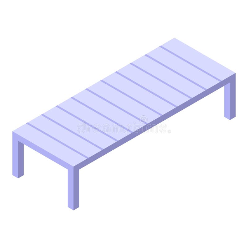 Long Empty Bench Standing in Isometric View Stock Vector - Illustration ...