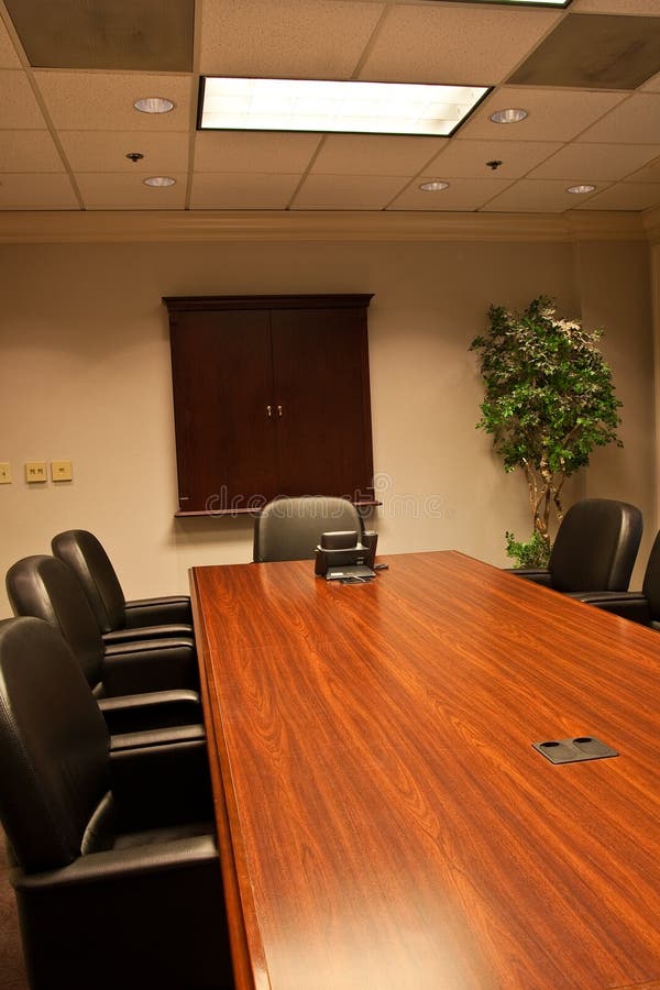 A Long Empty Conference Room Table Stock Image - Image of room ...