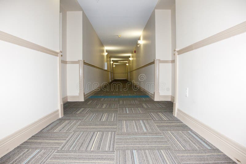 Long empty hallway stock photo. Image of beige, sqaure - 97313290