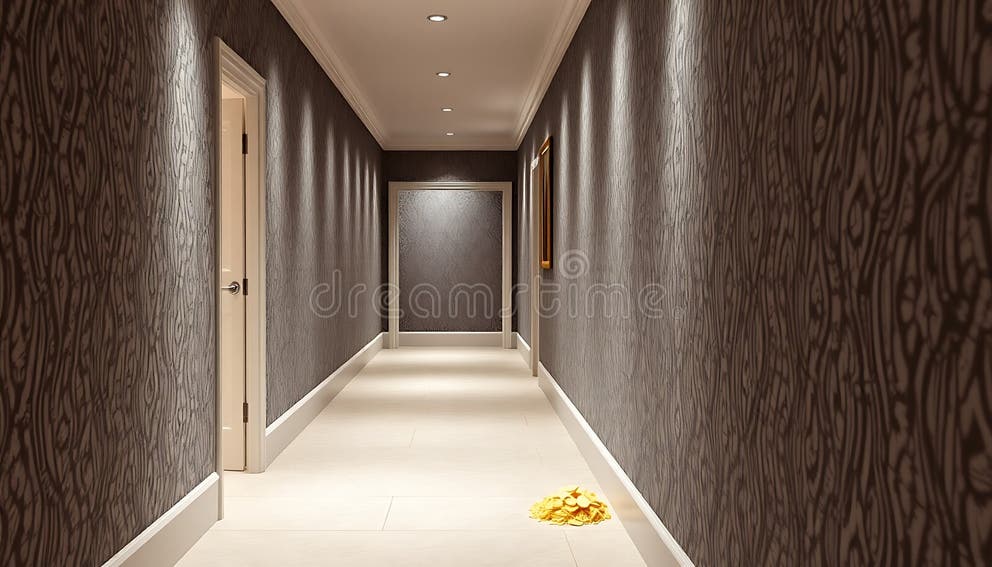 Long Empty Hallway, Perspective View of Corridor Generative AI Stock Illustration - Illustration ...