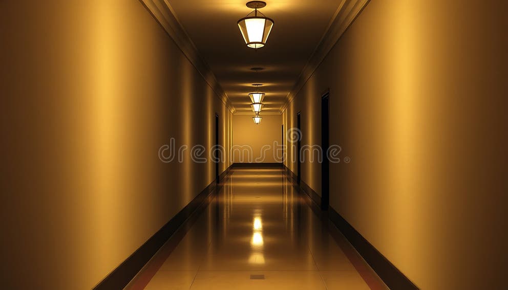 Long Empty Hallway, Perspective View of Corridor Generative AI Stock Illustration - Illustration ...