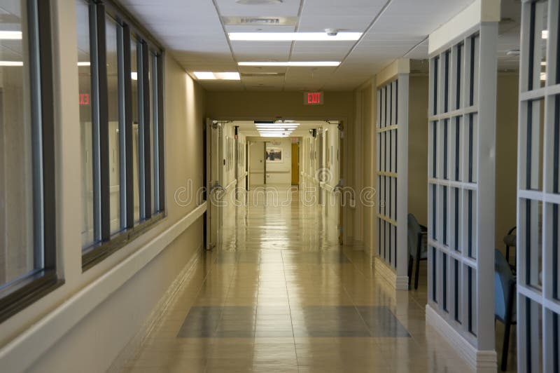 Long Empty Hospital Hallway Stock Photo - Image of urban, hallway: 9096510