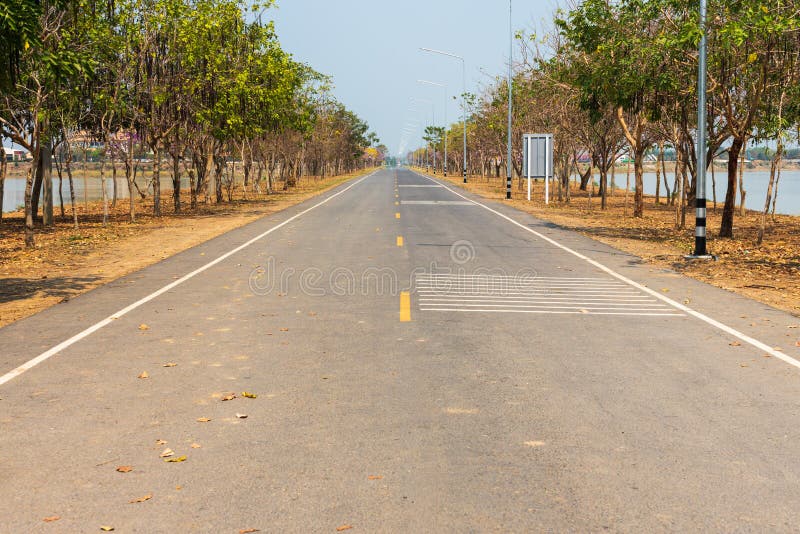 The long empty road stock photo. Image of drive, background - 220232010
