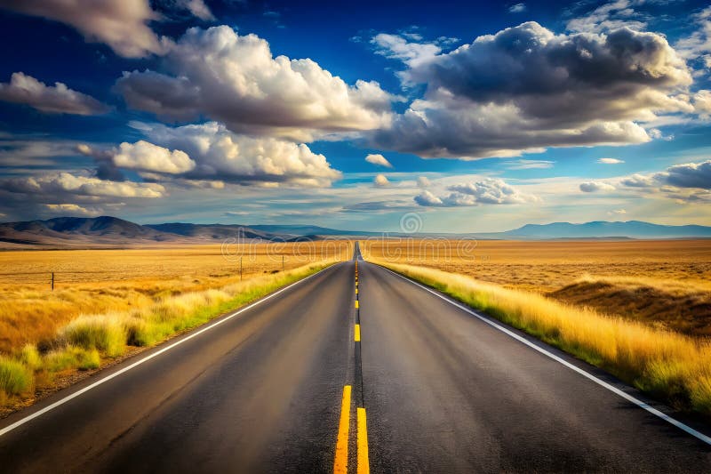 Long Empty Road Symbolizing Speed and Freedom Stock Photo - Image of ...
