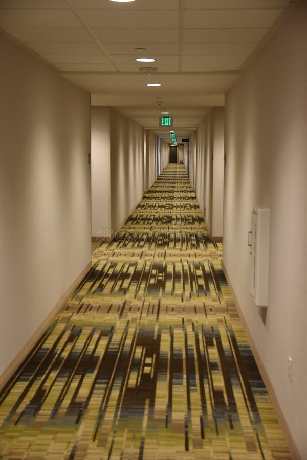 Long Endless Hotel Corridors Give a Sense of Loneliness Stock Photo ...