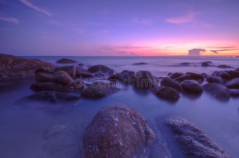 Beautiful Sky and Sea Under Sunset Stock Photo - Image of night ...