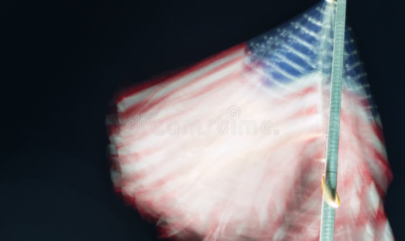 Long Exposure of American Flag Waving at Night Stock Image - Image of ...