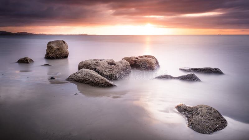 Long Exposure on a beach. stock image. Image of wallpaper - 139377191