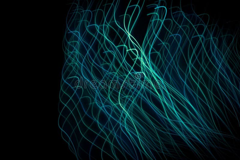 Long Exposure of Blue Light Stripes Isolated on a Black Background ...