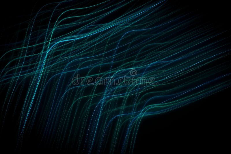 Long Exposure of Blue Light Stripes Isolated on a Black Background ...