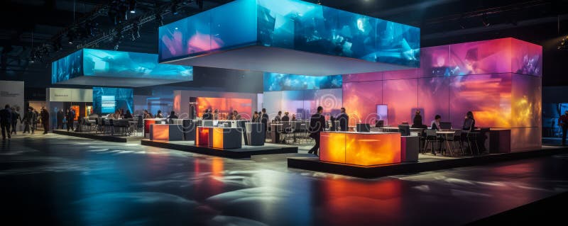 Long Exposure of Blurred Human Activity at it Business Convention Demo ...