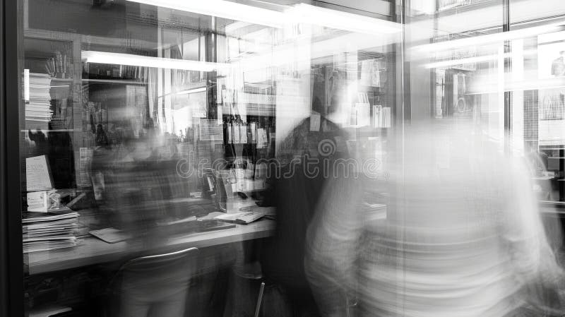 Long Exposure of a Busy Office Environment with Fast-moving Figures ...