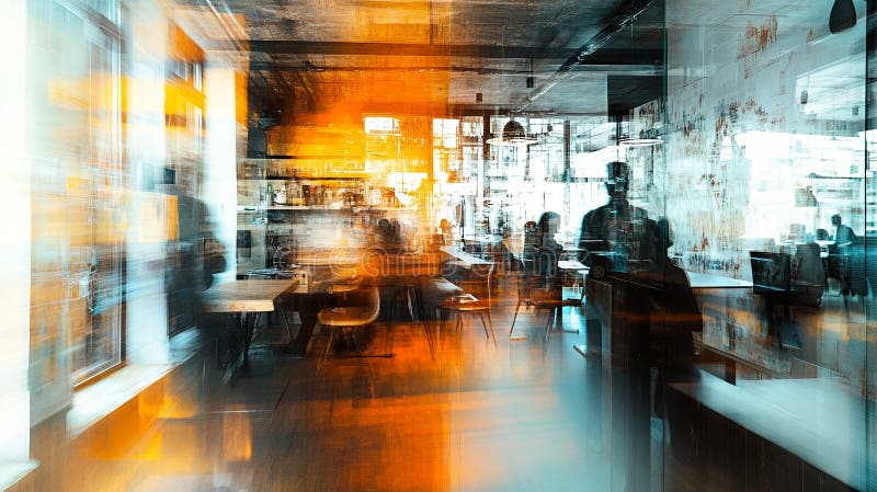 Long Exposure of a Busy Office Environment with Fast-moving Figures ...