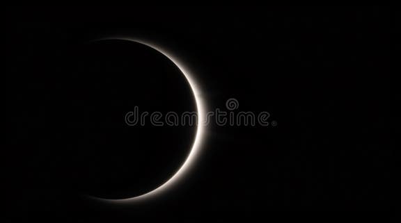 Long Exposure Capture of a Solar Half Eclipse in Outer Space Stock ...