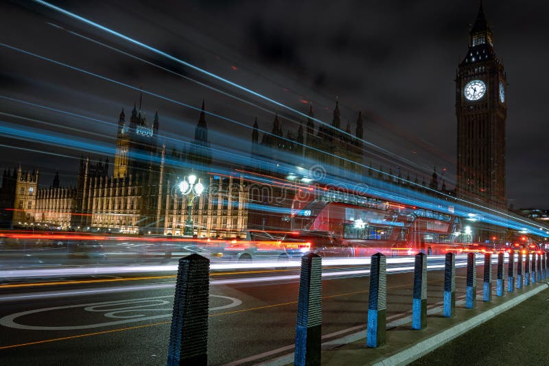 Long Exposure of City Lights in London Editorial Stock Photo - Image of ...