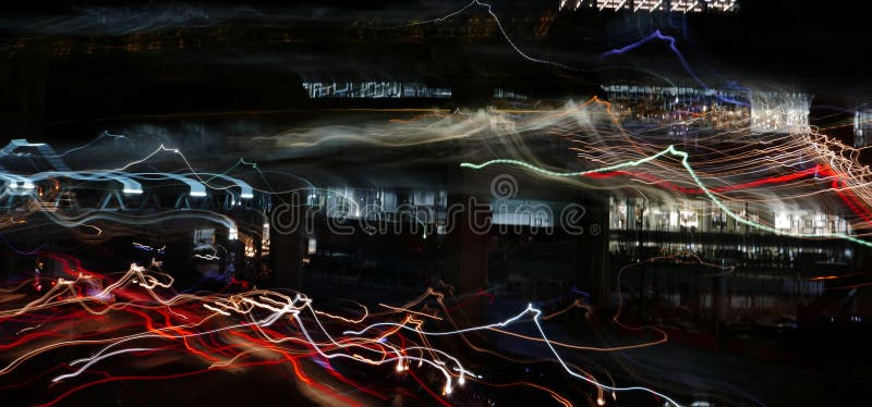 Long Exposure of the City and Traffic Light Trail Stock Image - Image ...