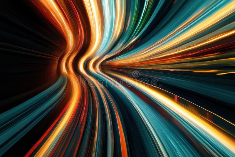 Long Exposure of Colorful Light Trails Creating Dynamic Patterns in ...