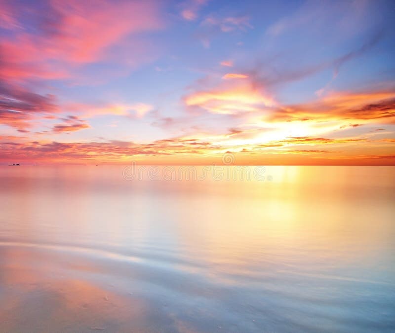 Long Exposure of Colorful Sunset Stock Image - Image of borneo, pink ...
