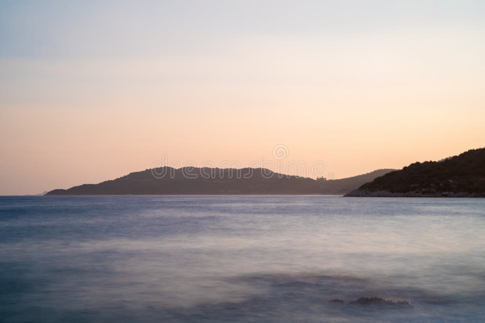 Long Exposure Daytime from the Cliffs To the Sea Stock Photo - Image of ...