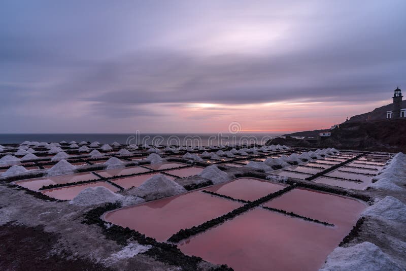 Salt Fields Near the Ocean Dramatic Sunset Stock Image - Image of ...
