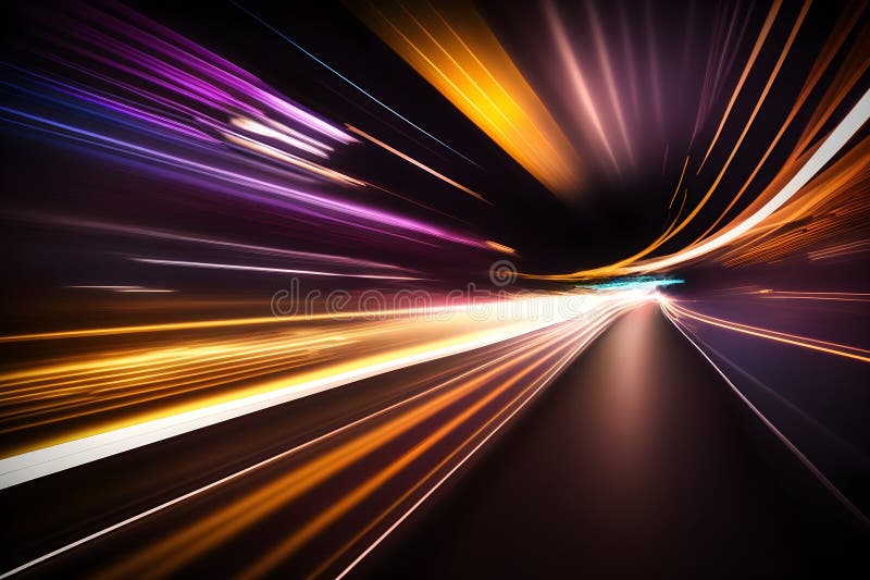 Long Exposure of Fast Motion Night Car Lights Stock Illustration ...