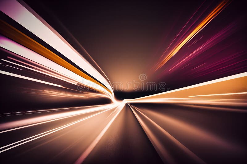 Long Exposure of Fast Motion Night Car Lights Stock Illustration ...