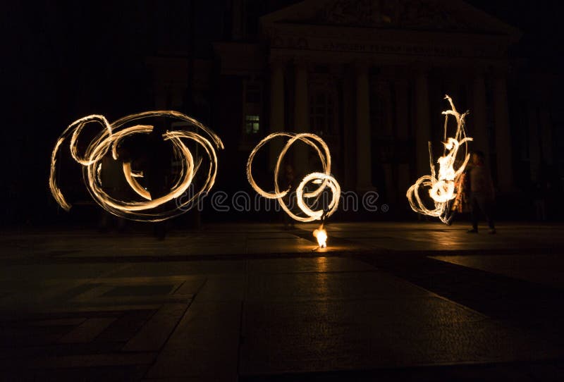 Long exposure fire show stock photo. Image of blaze, exposure - 69267928