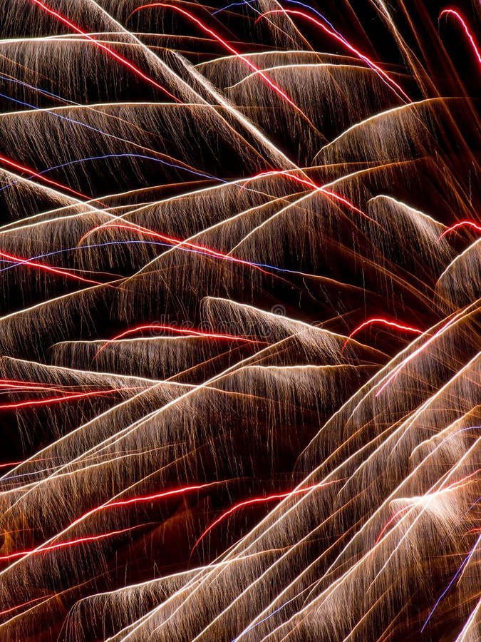 Firework Burst in Night Sky, Long Exposure Stock Image - Image of ...