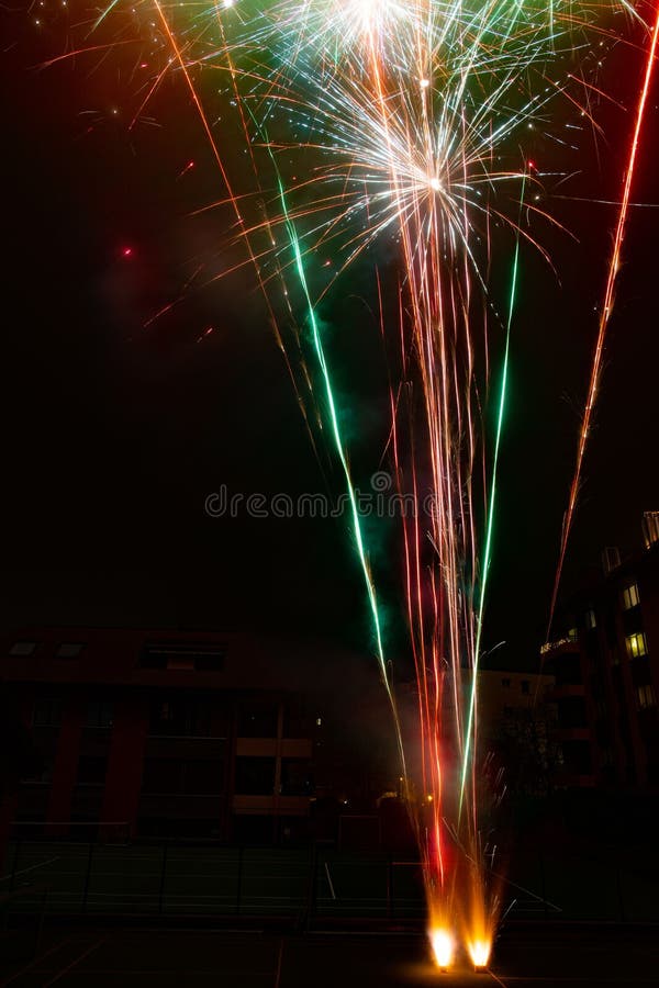 Long Exposure of Firework in the Darkness Stock Photo - Image of burst ...