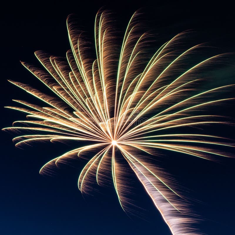 Long Exposure of Fireworks in the Dark Sky Stock Image - Image of light ...