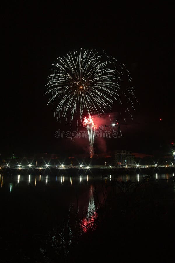 Crane Emerges from the Firework Smoke Stock Image - Image of craine ...