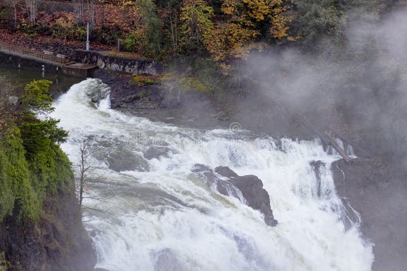 Long Exposure of the Head of a Water Fall in Late October Stock Photo ...