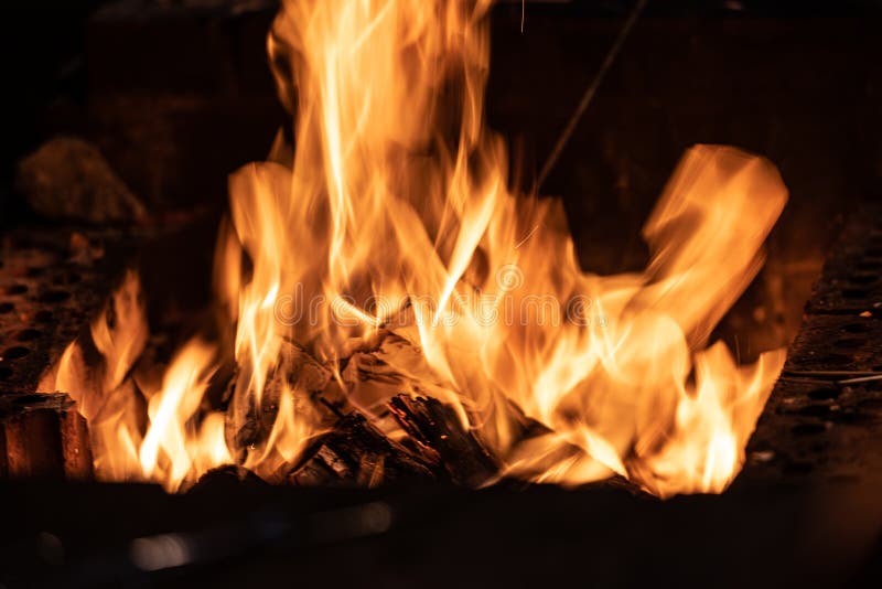 Long Exposure Image of a Campfire Burning at Night.. Stock Image ...