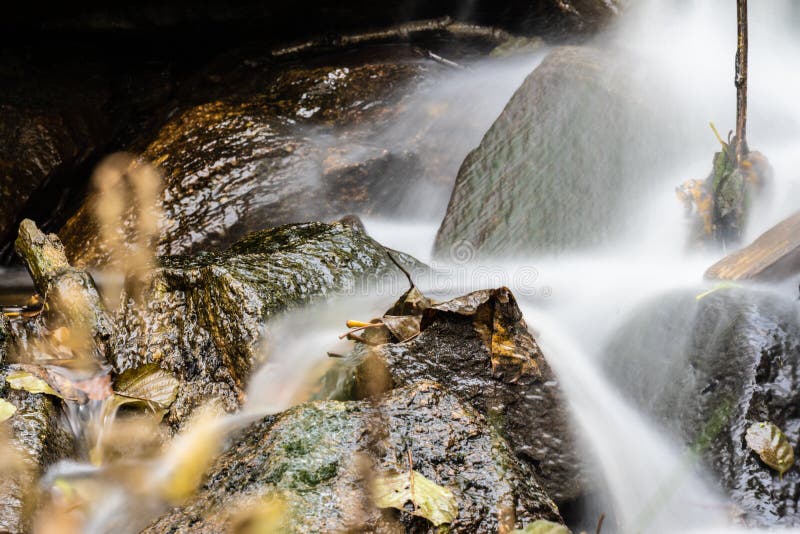 Long Exposure Image of Water in a Small Stream.. Stock Photo - Image of ...