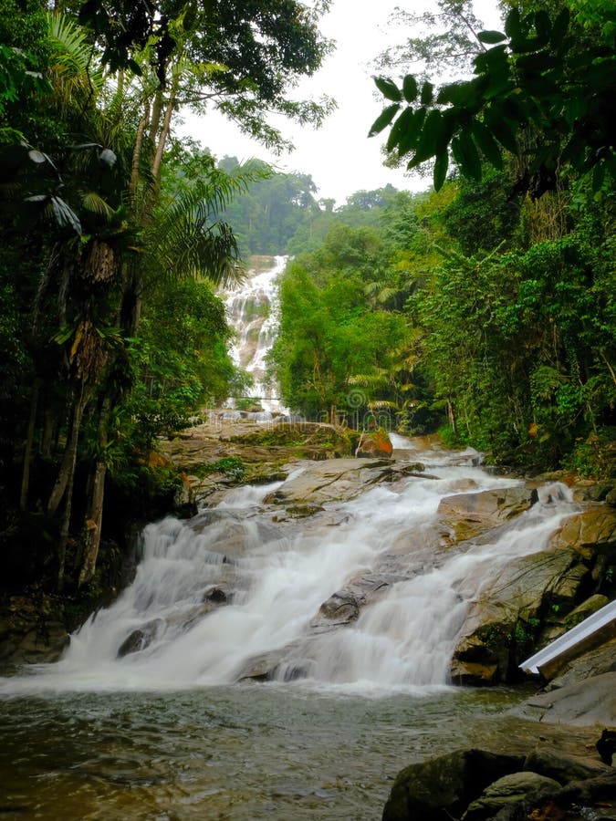 A Waterfall at Lata Kinjang, Perak, Malaysia. Stock Photo - Image of ...