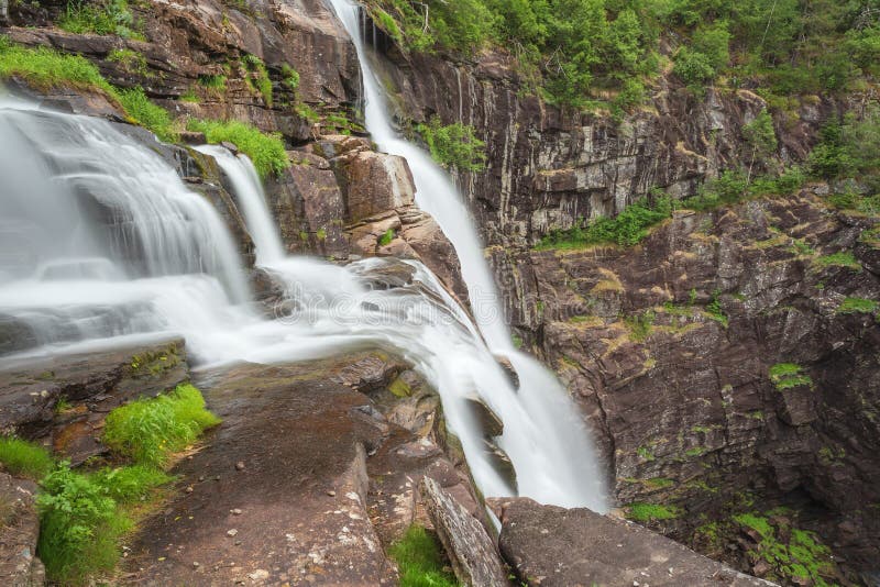 Long Exposure of an Intermediate Stage of the Skjervsfossen Stock Image ...