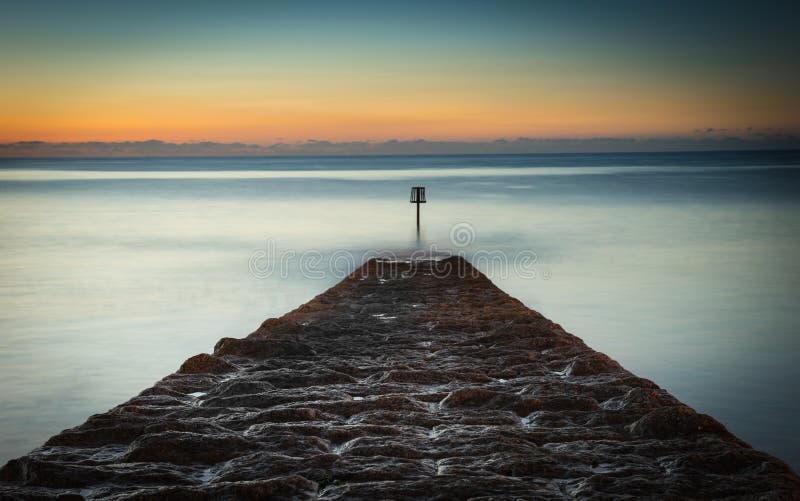 Long exposure of jetty stock image. Image of rocky, landscape - 78187855