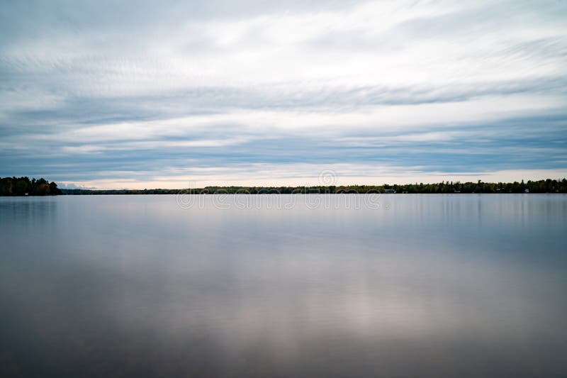 Long Exposure Lake View with Reflections Stock Photo - Image of ...